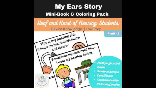 My Ears Story Mini-Book & Coloring Pack for Deaf and Hard of Hearing ...