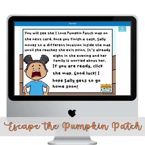 1st Grade Math Fall Digital Escape Room Activity Boom Cards™ | TPT