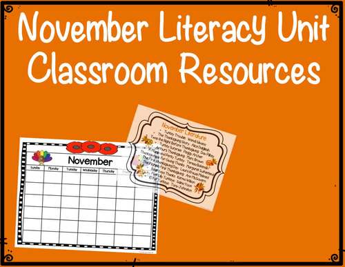 November Literacy Unit: Lesson Support For Thanksgiving Literature