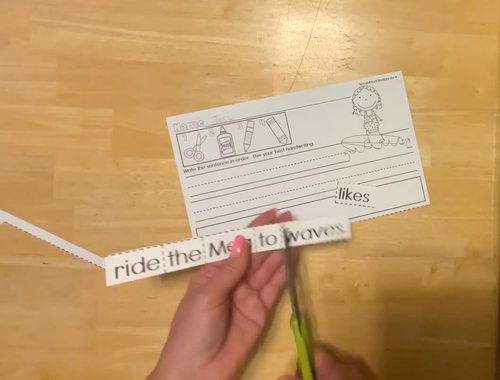 Scrambled Sentences Cut and Paste Summer Writing Activity for First Grade