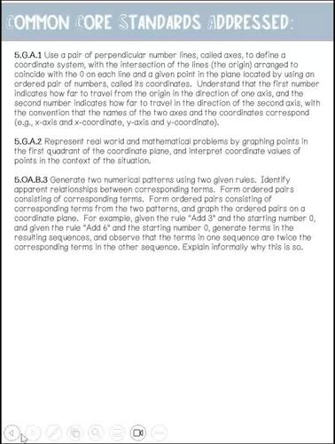 Graphing on the Coordinate Plane - 5th Grade Math Notes & Practice ...
