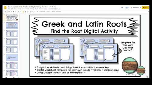 Greek and Latin Roots Bundle Identify Root Word & Definitions Tool Resource