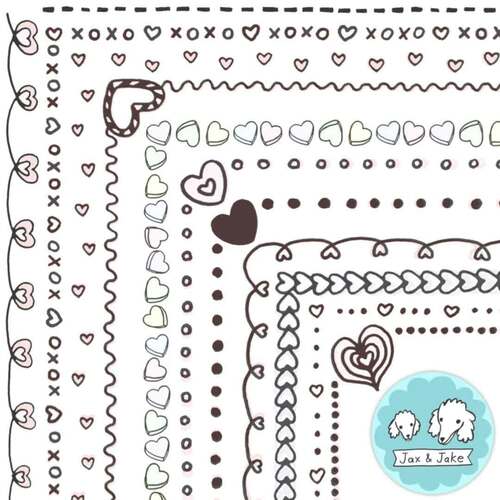 Skinny Valentine Clipart Borders - Valentines Day Clip Art, Doodle ...