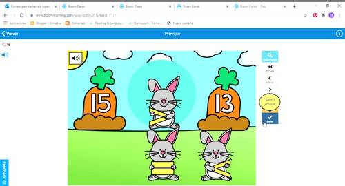 BOOM CARDS Pascua: Comparar números | Easter Digital Resources in Spanish