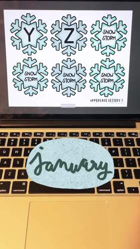 Winter Snowflake Letters Sort & Game Literacy Center by Mrs Ellementary