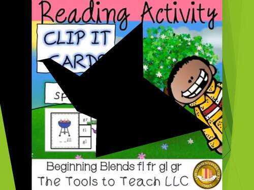 Spring Read Beginning Blends fl fr gl gr Clip It Cards Grades 1st-3rd