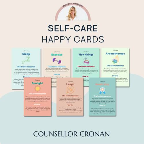 Self care cards, coping skills cards, coping strategies, calming corner