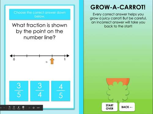 Easter Fraction Number Lines Digital Math Game for PowerPoint ™ | TPT