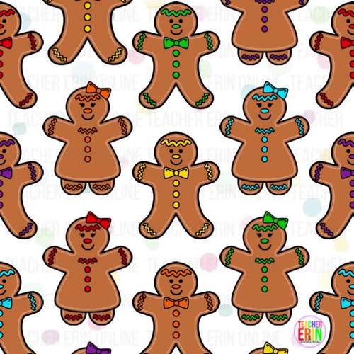 Rainbow Gingerbread Boys and Girls Clipart - Set 2 by Erin Colleen Design