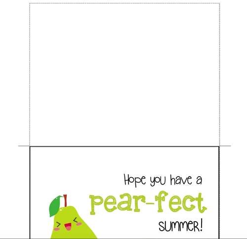 Printable Fruit-Themed End of Year Goodbye Cards for Students and Coworkers
