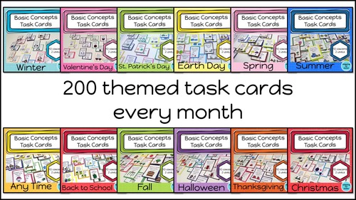 Special Education Task Boxes Basic Concepts BUNDLE | with Summer Task Boxes