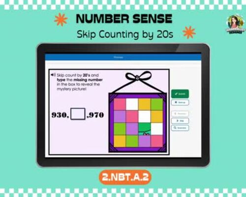 Number Sense - Skip Counting by 20s - 2.NBT.A.2 by Wanderlust Designer