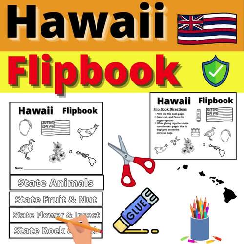 Hawaii Flipbook Craft Activity State Symbols Resource by DadsDesigns
