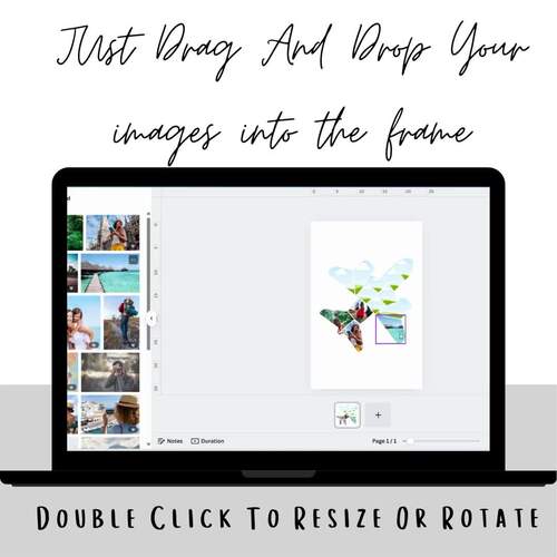 Plane Photo Collage Canva Template , Travel Inspired Editable Photo Collage