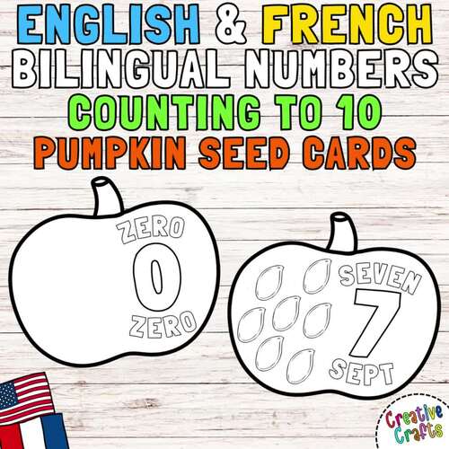 English & French Bilingual Counting Numbers 0-10: 3-in-1 Fall Pumpkin ...