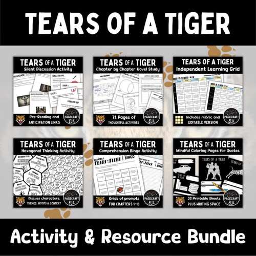 Tears of a Tiger Complete Literature Resource BUNDLE for Sharon Draper ...