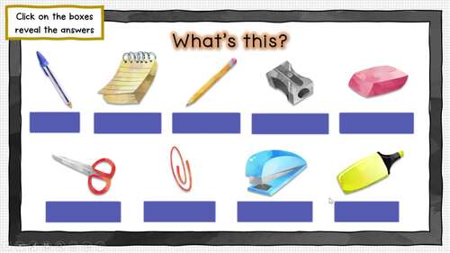 Stationery | ENGLISH Vocabulary Matching Pairs Game | Pelmanism ...