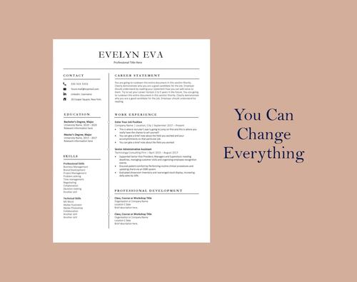 Executive Resume Template, Professional Resume Word, Pages CV Template