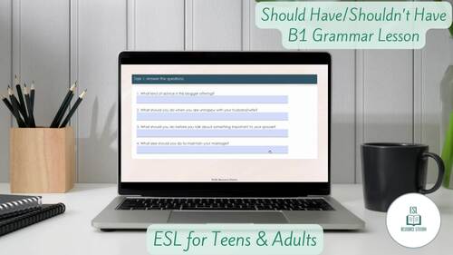 Intermediate ESL Grammar Lesson, Worksheets - Modals of Regret Should have