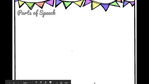 Parts of Speech GOOGLE SLIDES AND FORMS and Posters - Distance Learning