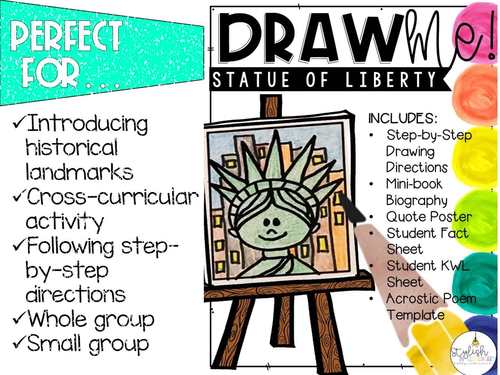 Draw Me! The Statue of Liberty Directed Drawing by Stylish In Elementary