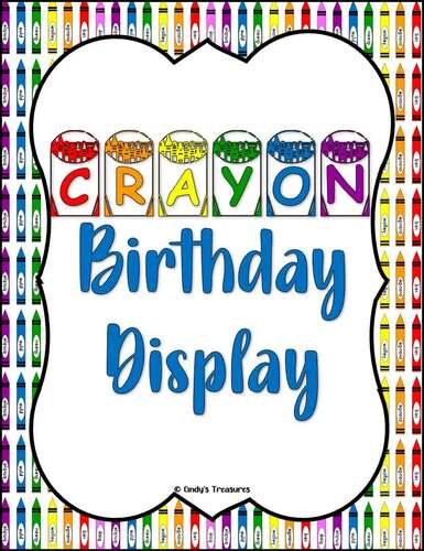 Crayon Birthday Display by Cindy's Treasures | TPT