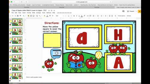 Google Classroom Alphabet Matching - Apples Distance Learning | TPT