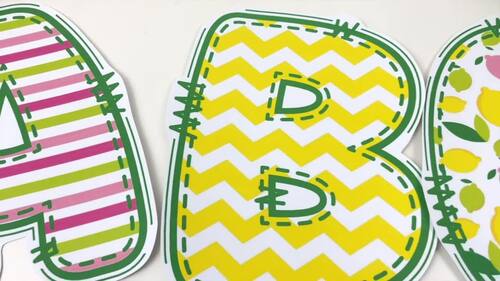 Lemonade Letters & Numbers for Summer Bulletin Board & Classroom Decor