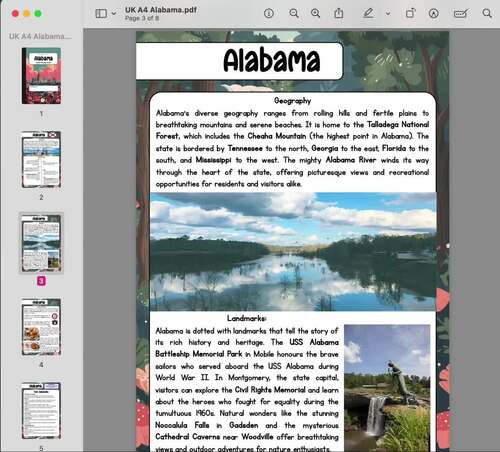 Alabama || US States || Information Text Close Reading & Comprehension ...