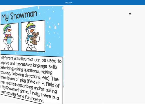 Guess my Snowman Boom Cards™ Winter Speech Therapy Receptive Language Activity