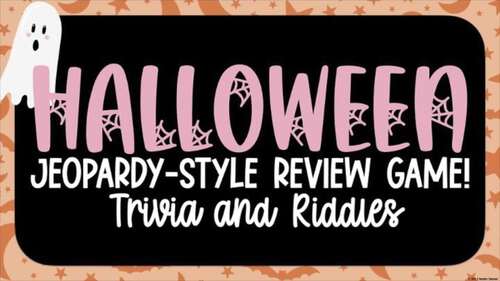 Halloween Trivia & Riddles Jeopardy Editable Game Template | Google Slides