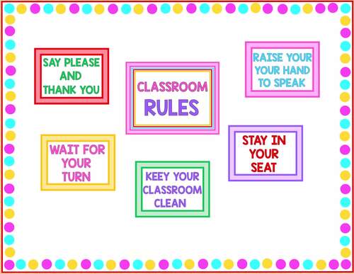 Printable Bright Classroom Rules Labels, Editable Classroom Rules Posters
