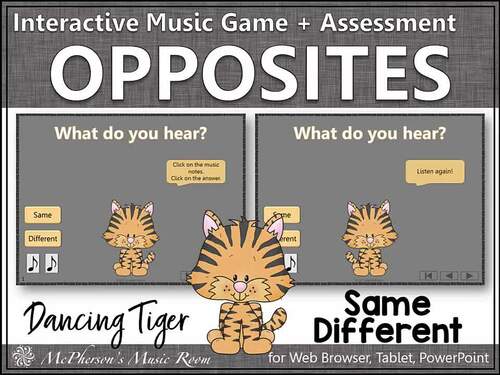 Interactive Music Game and Assessment | Form Same Different {Dancing Tiger}