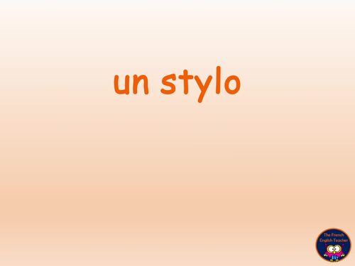 EFL / ESL POWERPOINT on determiners and school supplies for French students