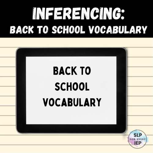 Inferencing: Back to School Vocabulary (PDF + Boom card Deck) | TpT