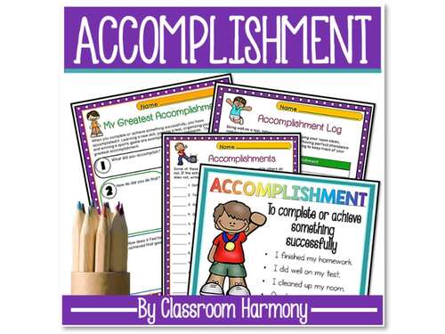 ACCOMPLISHMENT Social Emotional Learning Lessons - Character Education ...