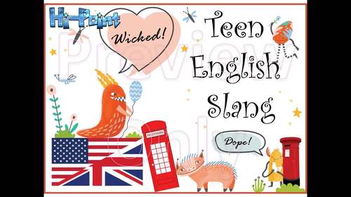 High School Posters: Teen English Slang - Set of 10... with monsters ...
