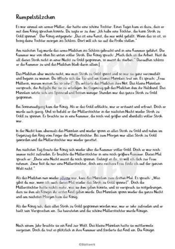 German/ Deutsch: Fairy Tales /Märchen: Rumpelstilzchen by Blattwerk