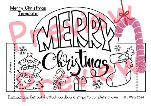 Merry Christmas Craft Headband | December Activity for Kids | TPT