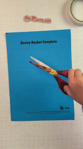 Easter Bunny Basket Craft for Kids | Printable Cut & Fold Template