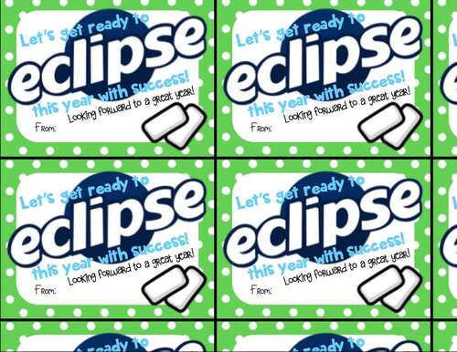 Eclipse Gum Beginning of Year Gift Tag- Let's get ready to eclipse this ...