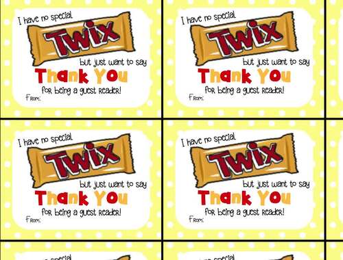 Twix Chocolate Guest Reader Appreciation Gift Tag- I (We) have no ...