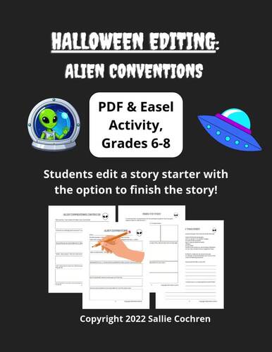 Halloween Editing Story Starter: Alien Conventions PDF + Easel Activity ...