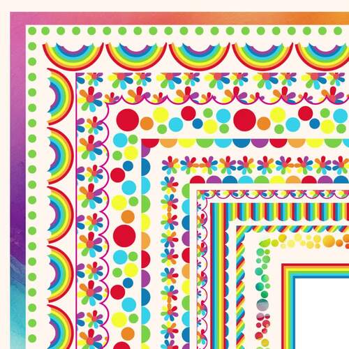 Colorful Rainbow Clipart Borders - Rainbow Clip Art Frames PNG | TPT
