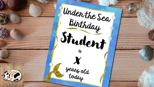 Editable Under the Sea Birthday Posters, Birthday Announcements ...