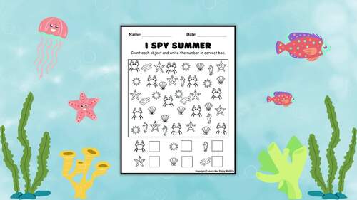 I Spy Summer Coloring Pages | End of Year Activities | Fun Summer Math ...