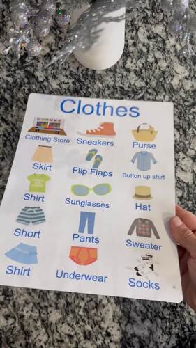 Clothing Poster! Learn your Toddlers, Autism, wall art classroom decor