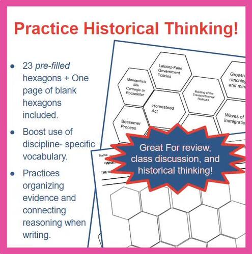 Industrialization & Urbanization Causes: US History Hexagonal Thinking ...