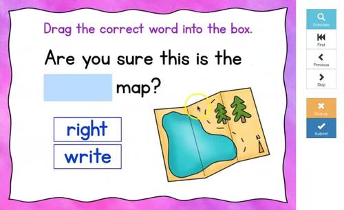 Tricky Words Set 1 Boom Cards with Audio (Confusing Words and Homophones)