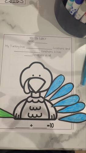 Thanksgiving Math Craft: Decomposing Turkey and Make a 10 Activities